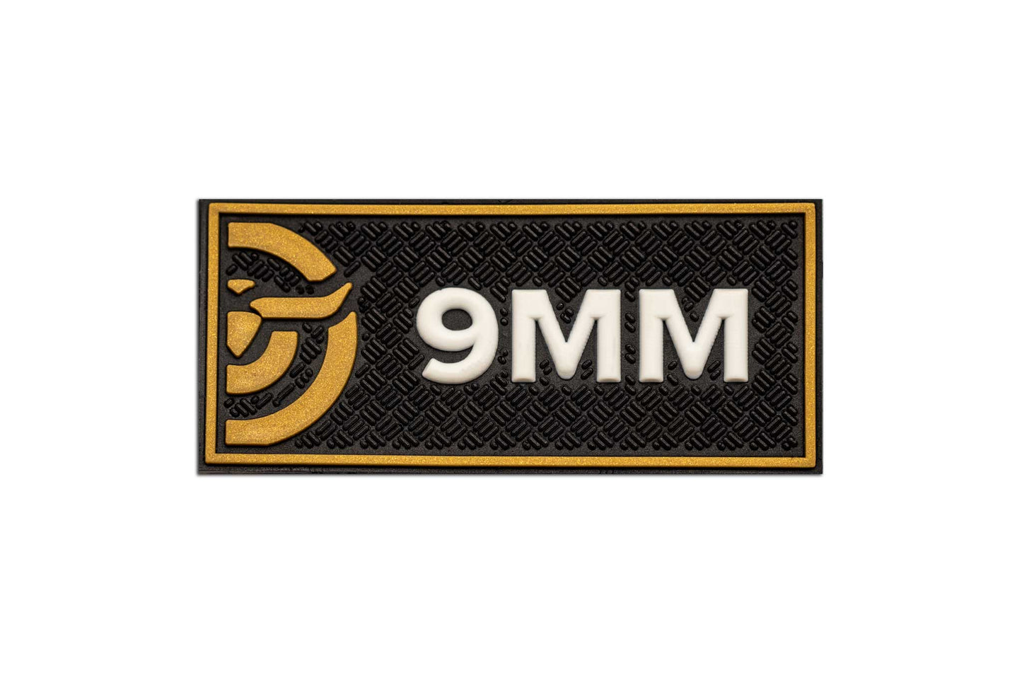 9MM Caliber Patch - Black & Gold - Make Ready Range Wear
